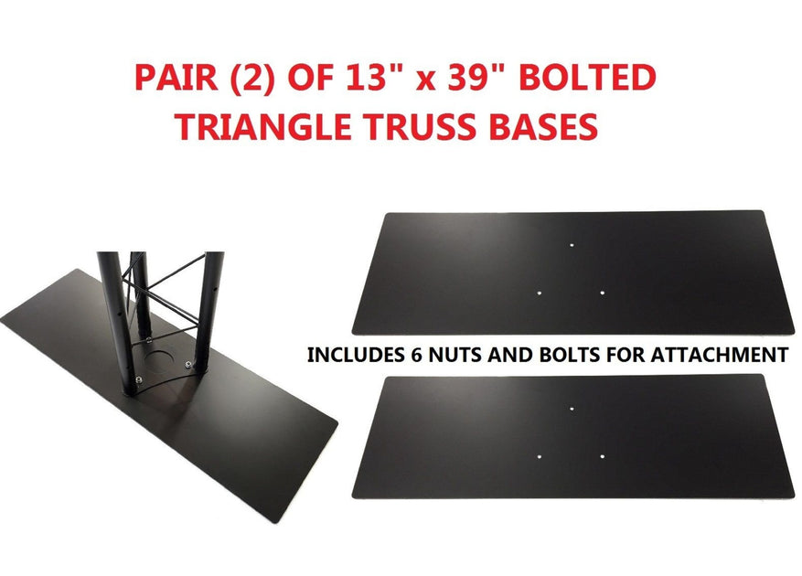 Pair (2) Two Black 13"x39" Metal Base For Bolted Triangle Trusses ...
