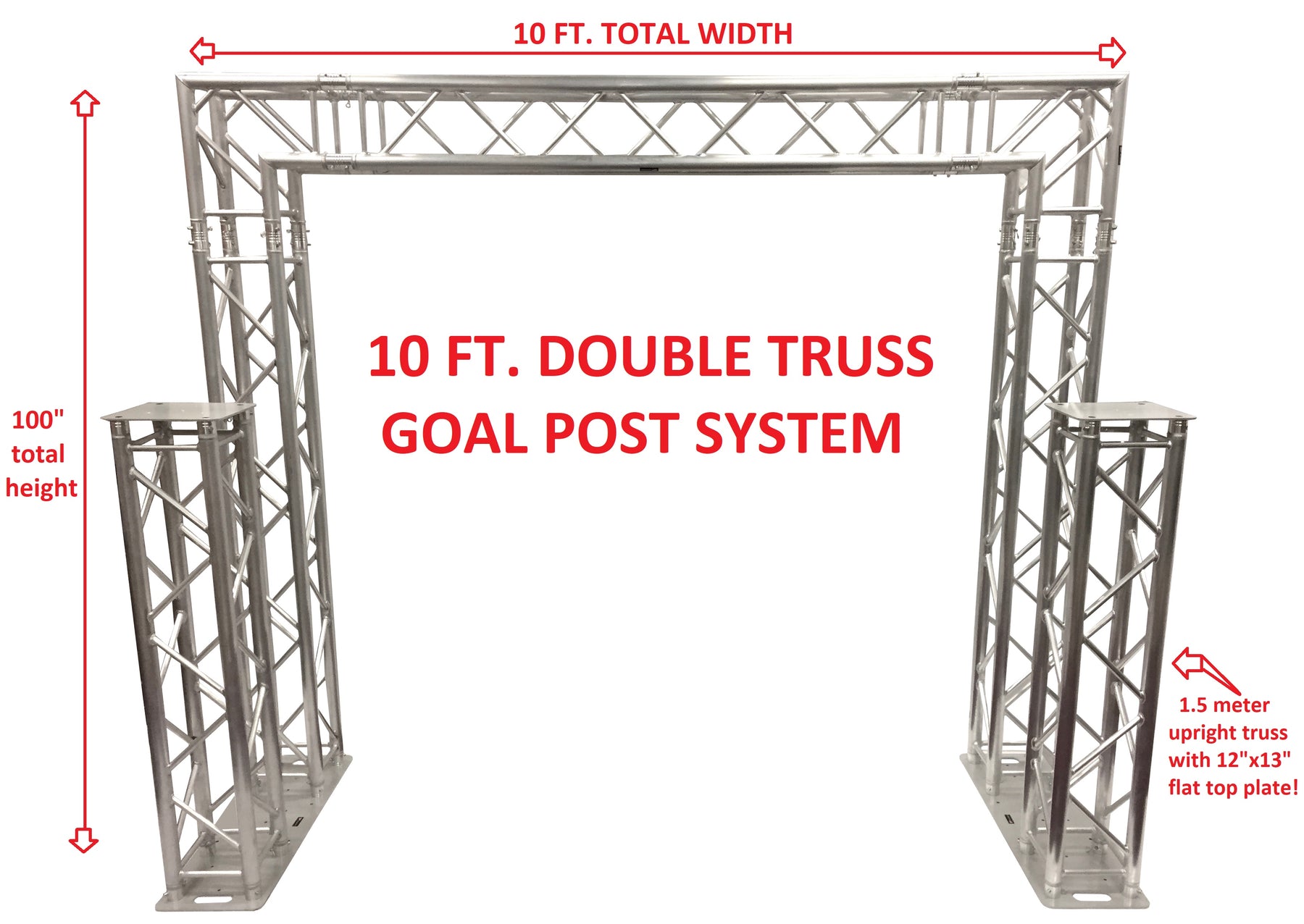 Complete 10ft Square Aluminum Double Truss Goal Post Lighting System D ...
