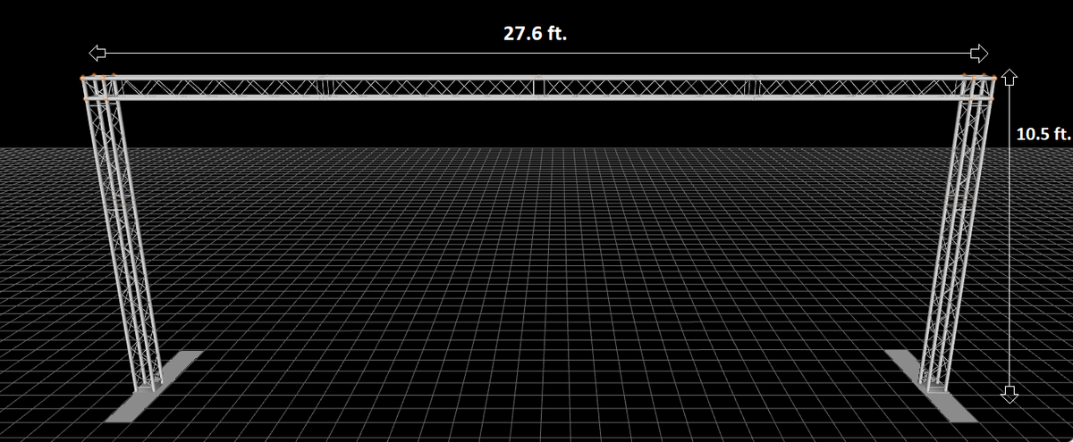 Aluminum Bolted Truss Arch 27.6ft Wide 10.5ft High Portable DJ Lightin ...